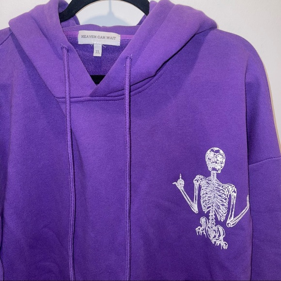 heaven can wait | Shirts | Heaven Can Wait Purple Middle Finger ...